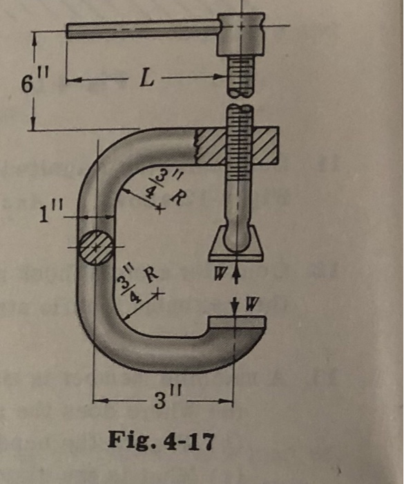 Solved 16. In the small C-clamp shown in Fig. 4-17 below, a | Chegg.com