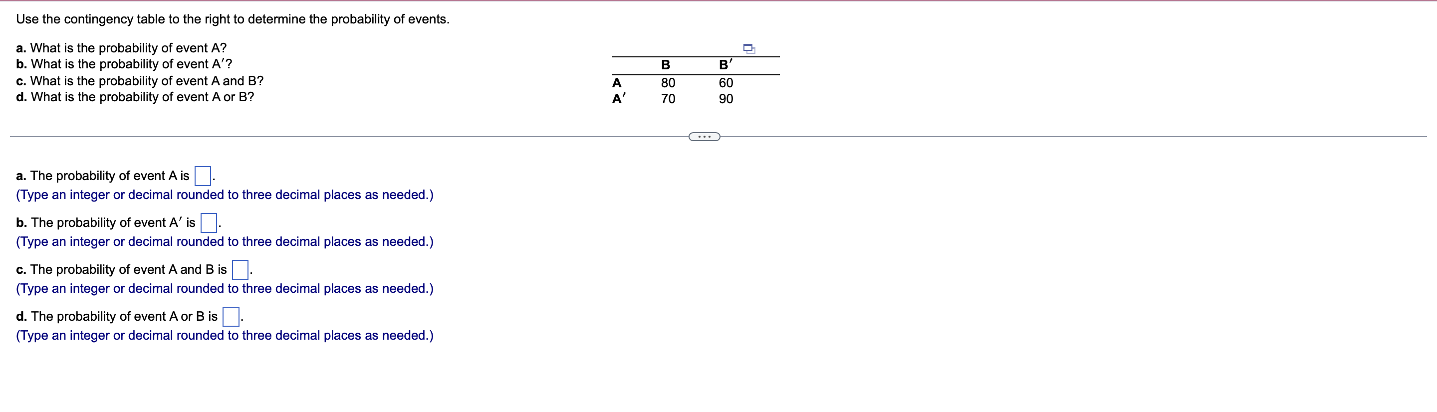[Solved]: Use the contingency table to the right to determ