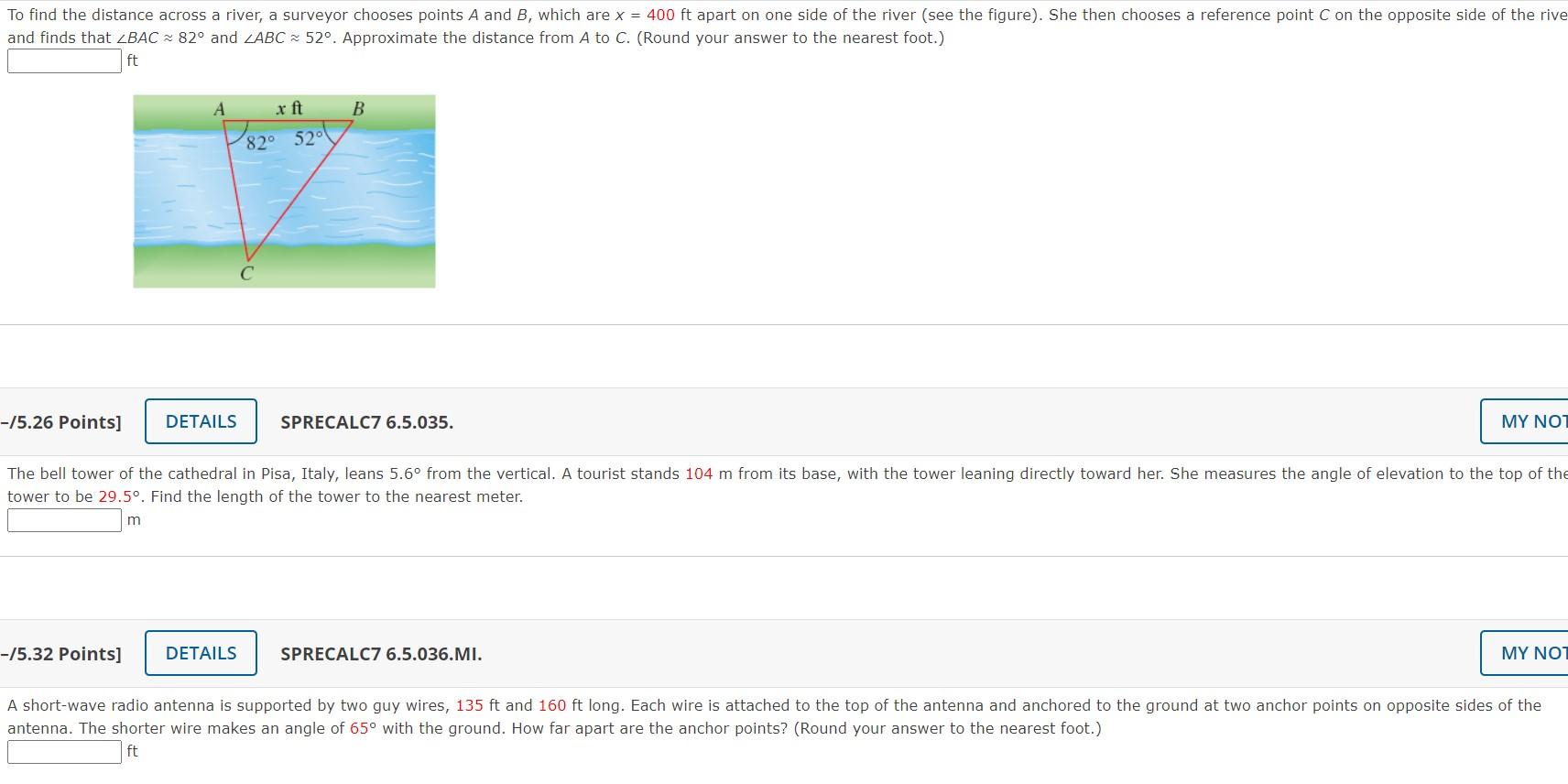 Solved To find the distance across a river, a surveyor | Chegg.com