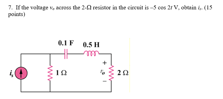 Solved If the voltage vo ﻿across the 2-Ω ﻿resistor in the | Chegg.com