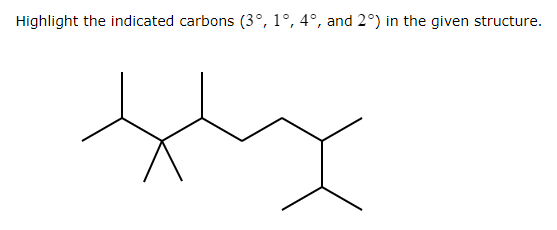 Solved Highlight the indicated carbons, (3 ﻿degree, 1 | Chegg.com