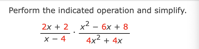 Solved Perform the indicated operation and simplify. | Chegg.com