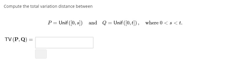 Solved Compute the total variation distance between P=X and | Chegg.com