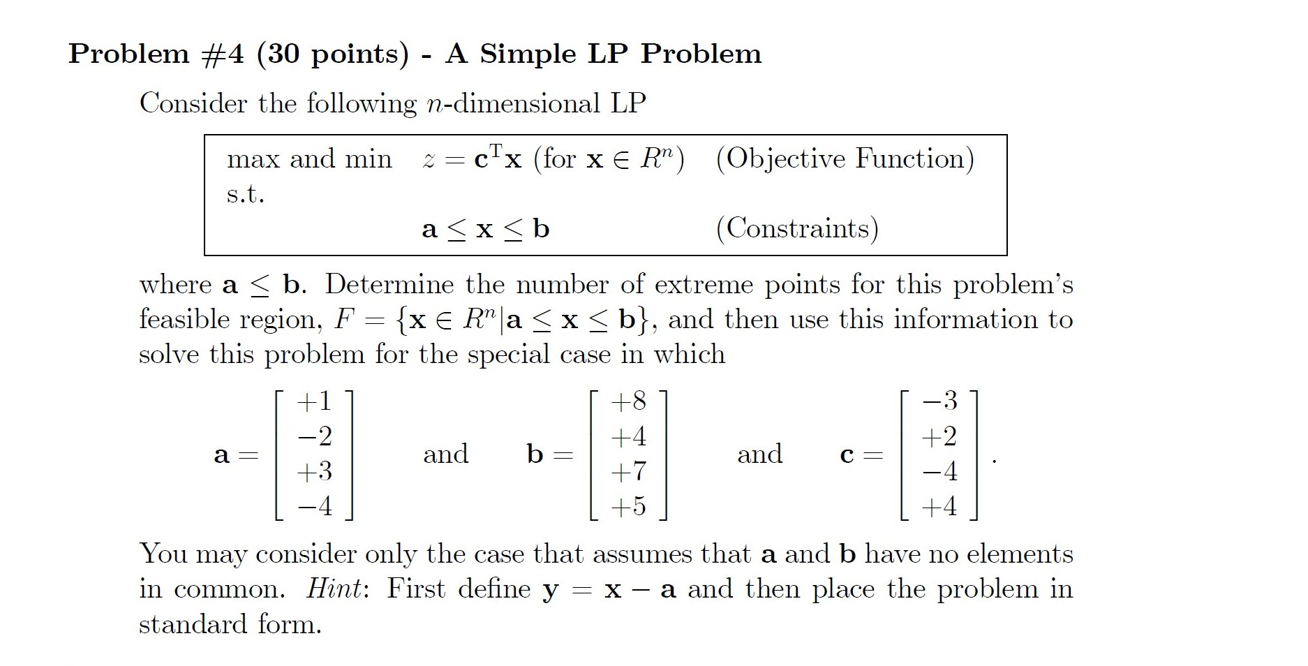 Problem #4 (30 points) A Simple LP Problem Consider | Chegg.com