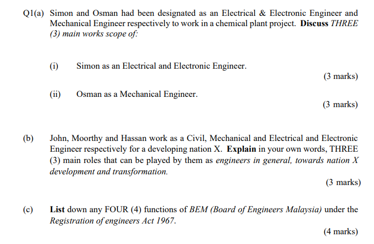 Solved Q1(a) Simon and Osman had been designated as an | Chegg.com