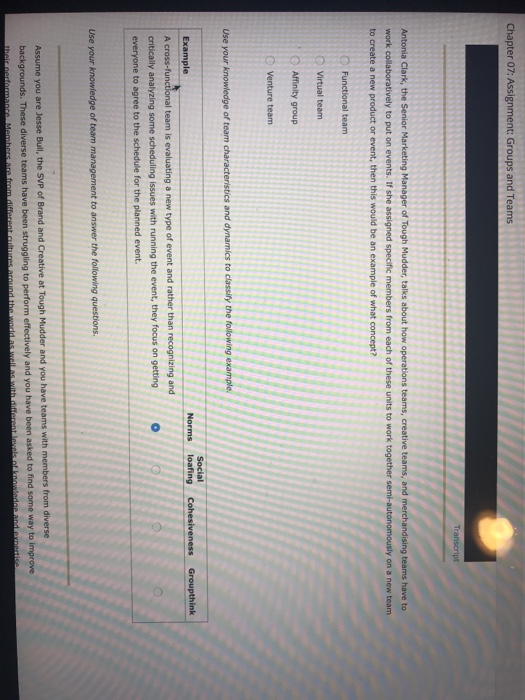 Solved Chapter 07: t: Groups and Teams to put on events. If | Chegg.com