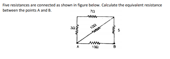Solved Five resistances are connected as shown in figure | Chegg.com