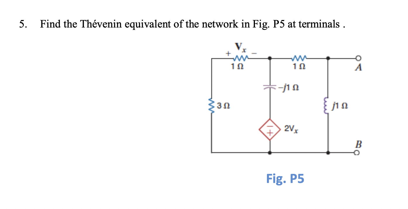 Solved 5. Find the Thévenin equivalent of the network in | Chegg.com