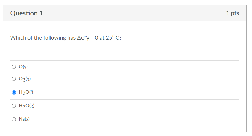 Solved Question 1Which of ﻿the following has | Chegg.com