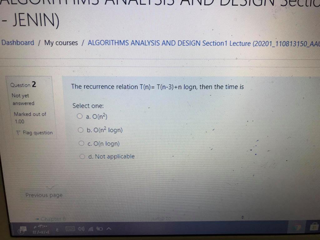 Solved - JENIN) Dashboard / My courses / ALGORITHMS ANALYSIS | Chegg.com