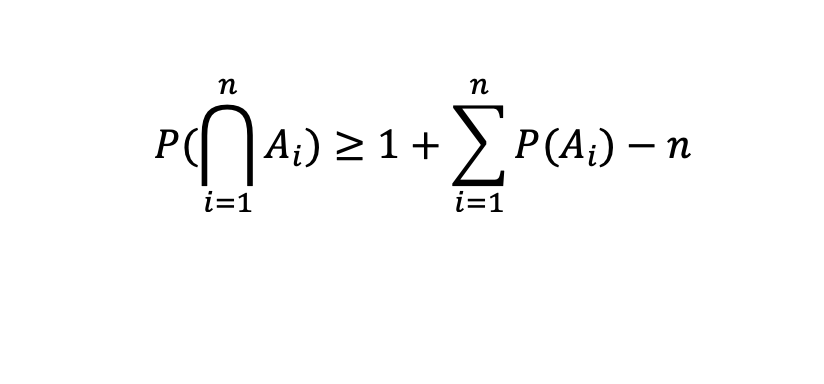 Solved P(⋂i=1nAi)≥1+∑i=1nP(Ai)−n | Chegg.com