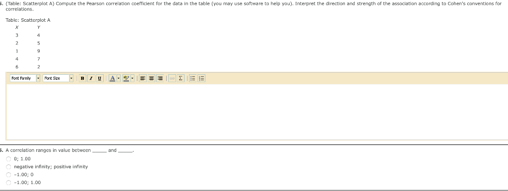 Solved 5. (Table: Scatterplot A) Compute the Pearson | Chegg.com
