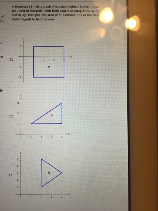 Solved In Exercises 11-16, a graph of a planar region R is | Chegg.com