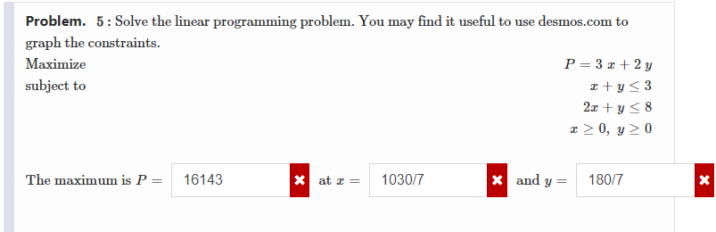 Solved Problem. 5: Solve the linear programming problem. You | Chegg.com