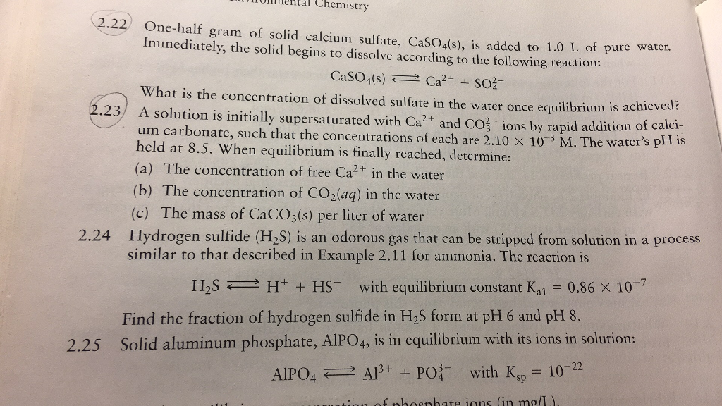 Chemical Equation Calcium Sulfate Dissolved Water - Tessshebaylo