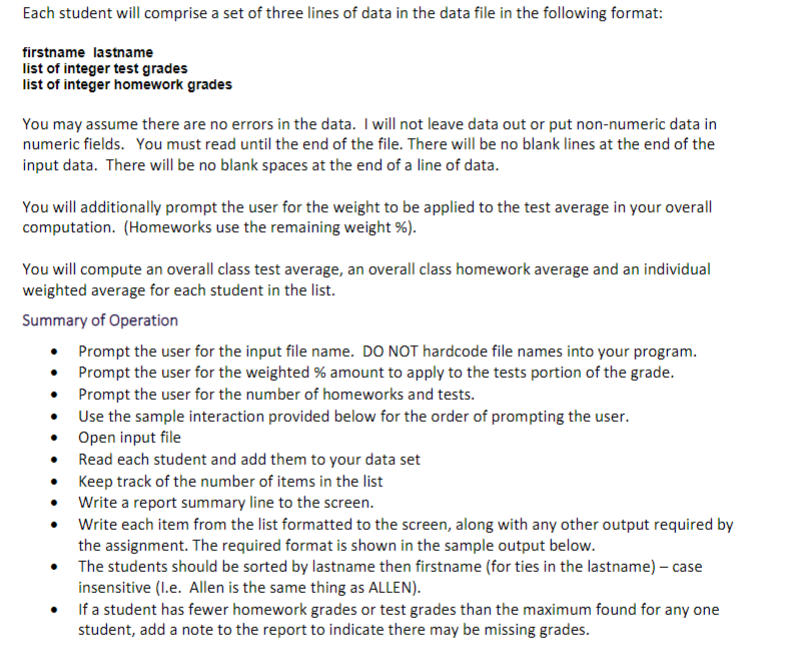 Solved Each student will comprise a set of three lines of | Chegg.com