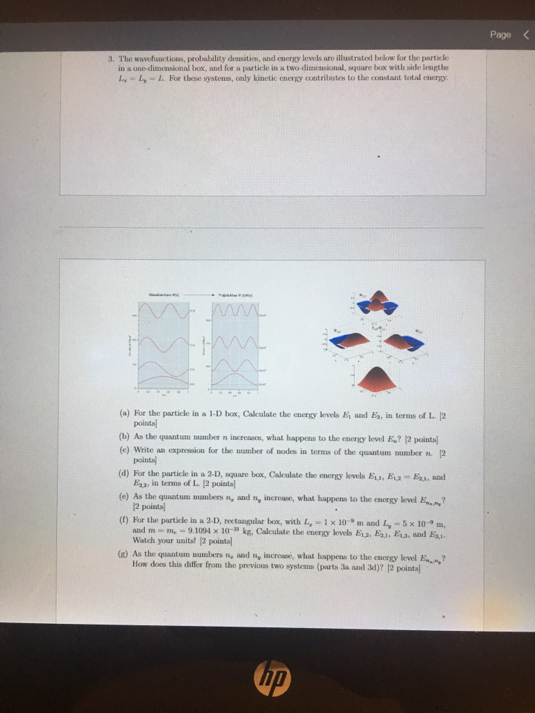 Solved Page 3. The wavefunctions, probability densities, and | Chegg.com