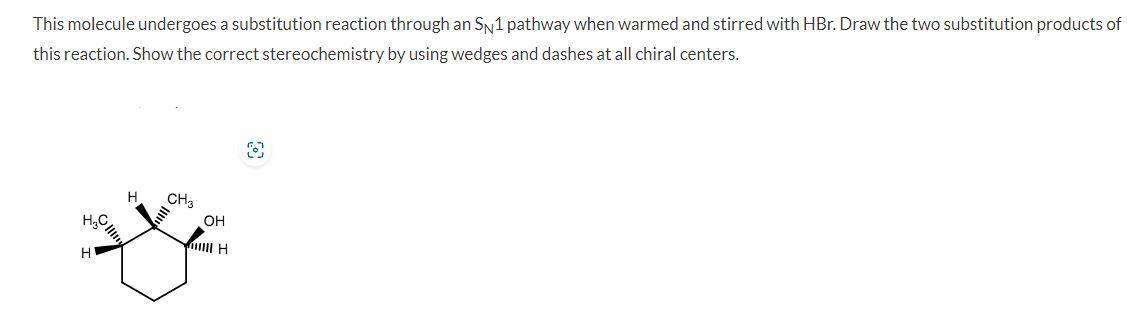 Solved This molecule undergoes a substitution reaction | Chegg.com