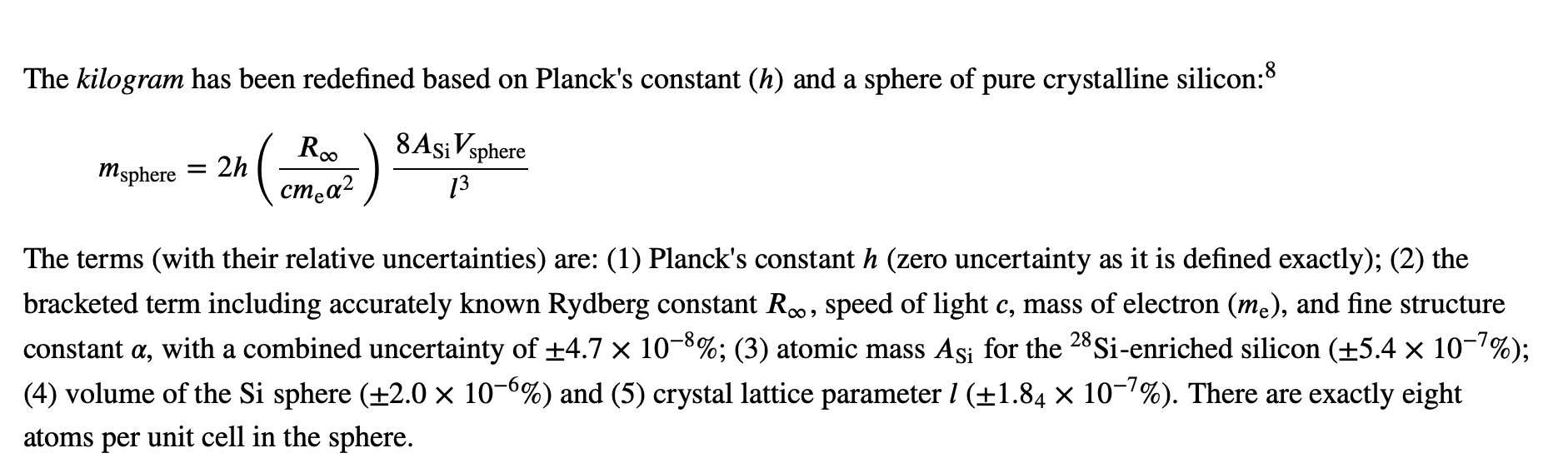 Solved The kilogram has been redefined based on Planck's | Chegg.com