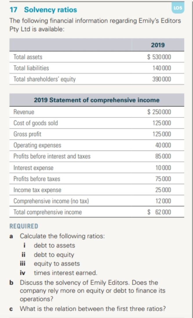 Solved 11 Define ratios LO3, 4, 5 Identify the appropriate | Chegg.com