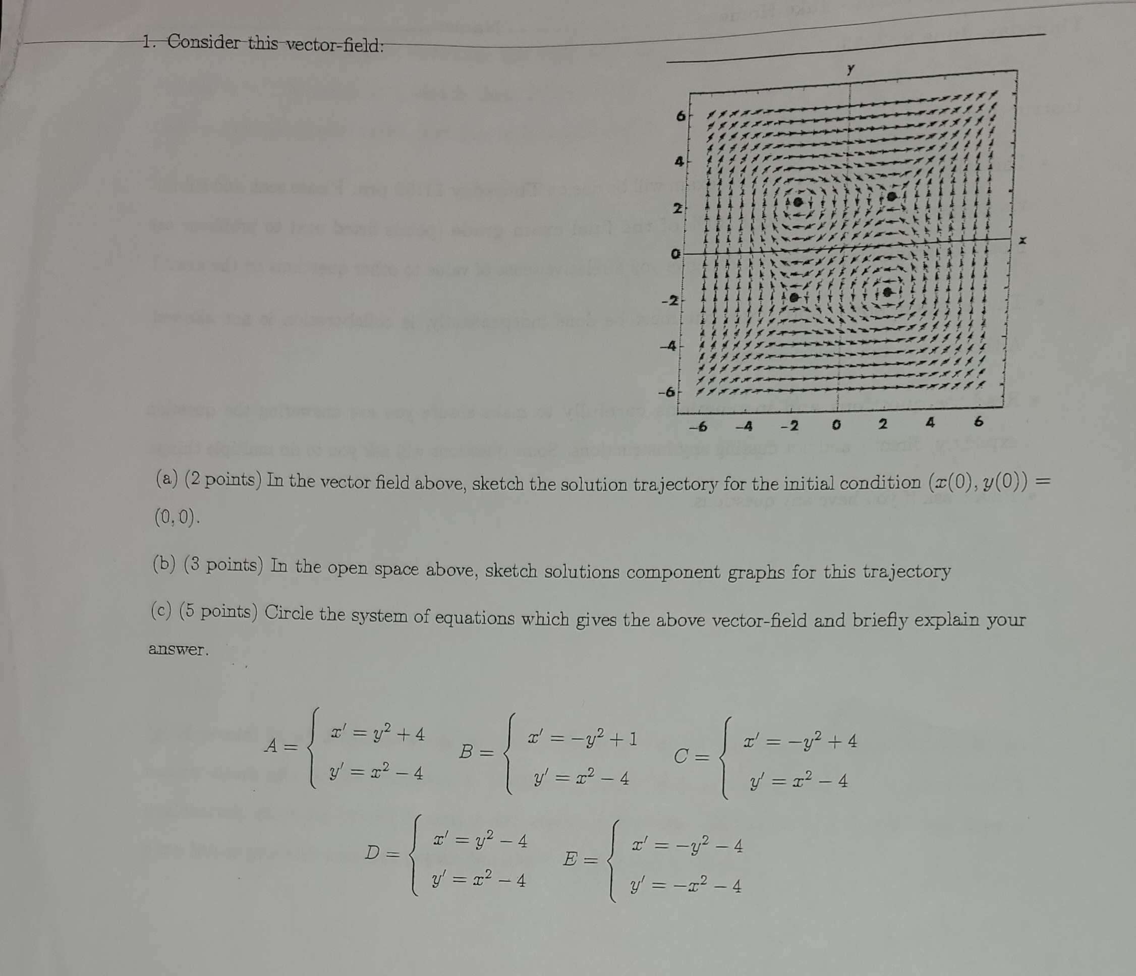 Solved 1. Consider this vector-field: (a) (2 points) In the | Chegg.com