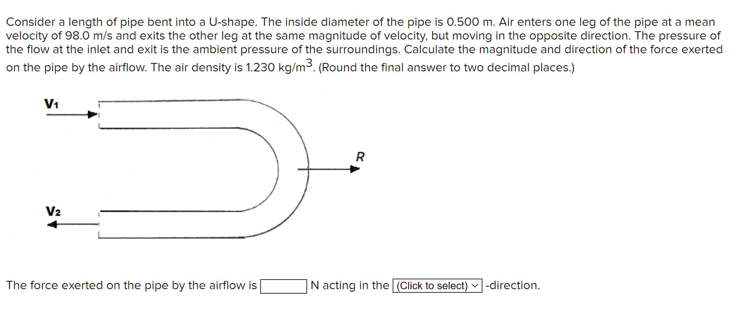 Solved Consider a length of pipe bent into a U-shape. The | Chegg.com