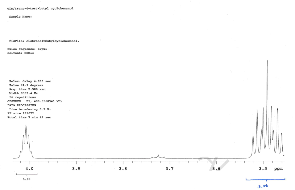 Solved cis/trans-4-tert-butyl cyclohexanol Sample Name: | Chegg.com