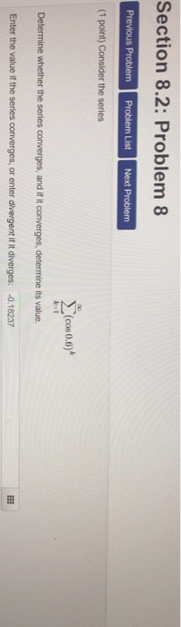 Solved Section 8.2: Problem 8 em Problem ListNext Problem (1 | Chegg.com