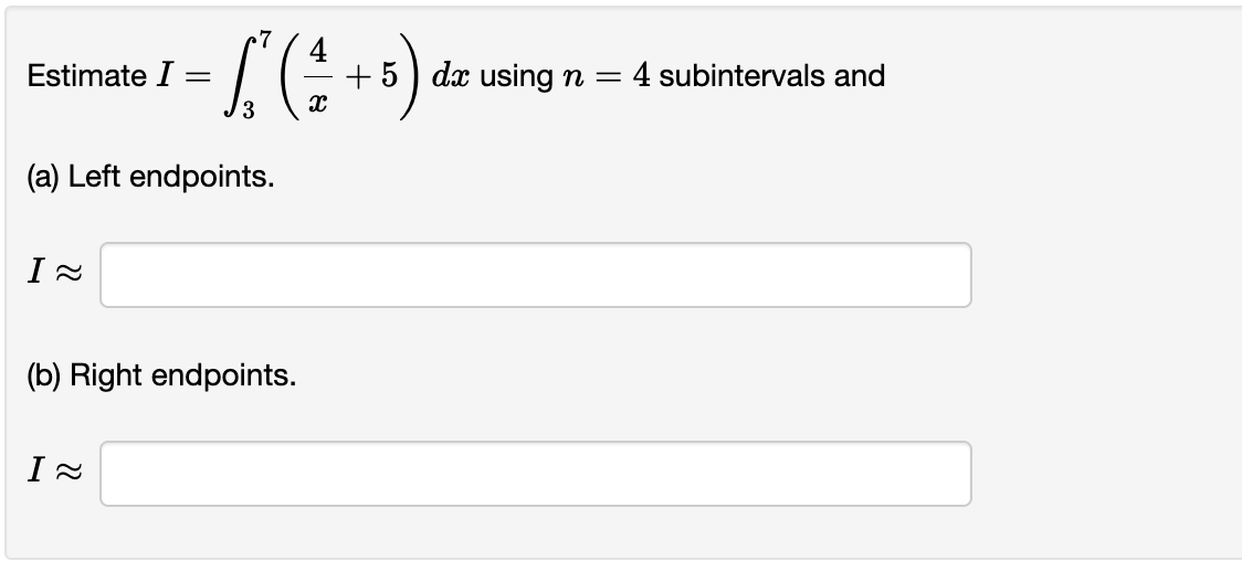 solved-estimate-i-37-x4-5-dx-using-n-4-subintervals-and-a-chegg