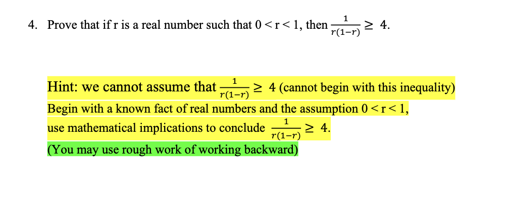 Solved 4. Prove that if r is a real number such that 0 | Chegg.com