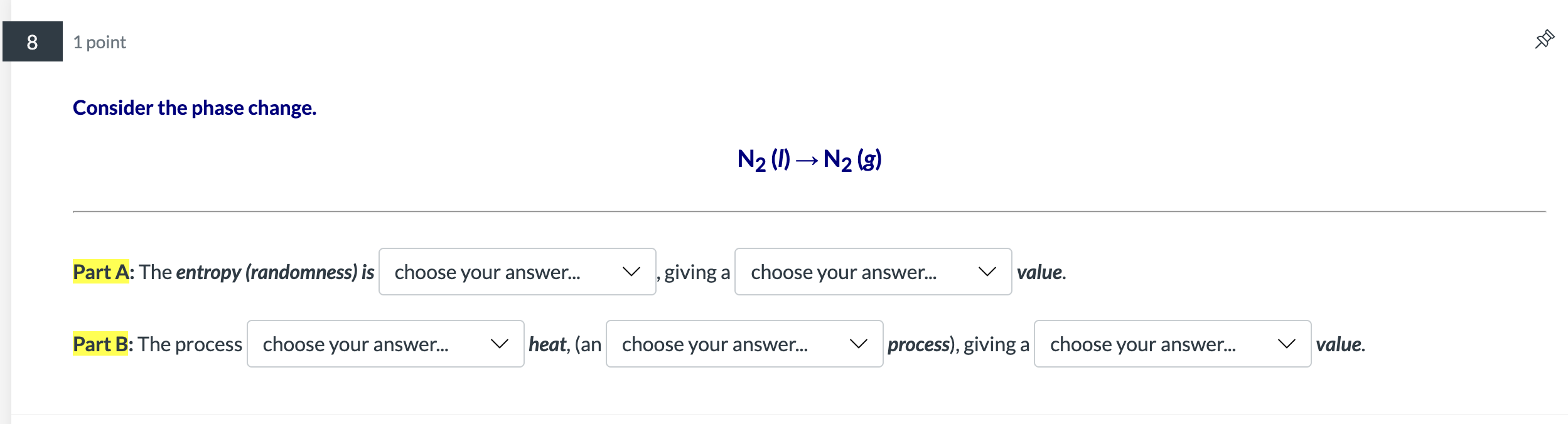 Solved For part A: drop-down options: | Chegg.com