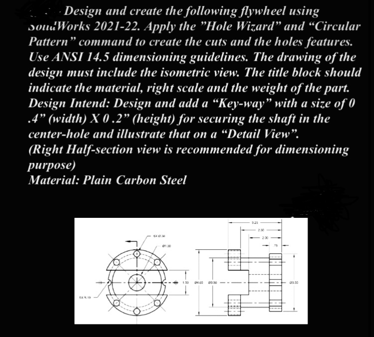 Solved Design and create the following flywheel using | Chegg.com