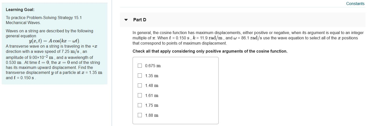 Solved Constants Learning Goal: To practice Problem Solving | Chegg.com