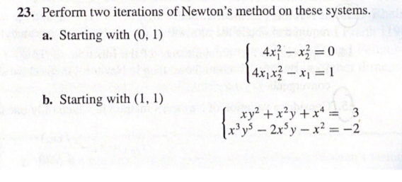 Solved 23. Perform two iterations of Newton's method on | Chegg.com