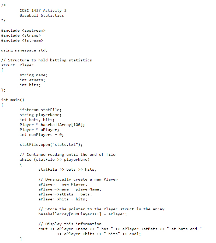 Solved Class Activity 3 Attached Files: stats.txt (167 B) | Chegg.com