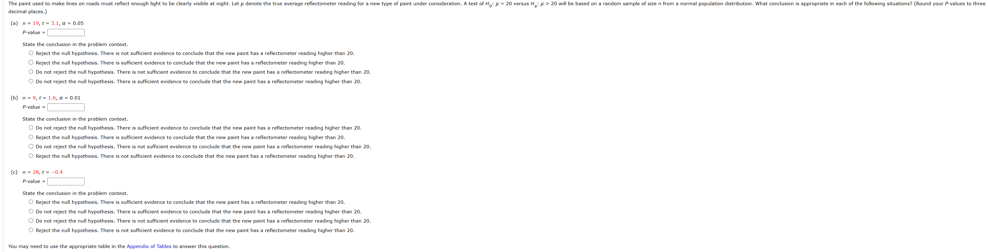 Solved decimal places.)(a)n=19,t= P-value | Chegg.com