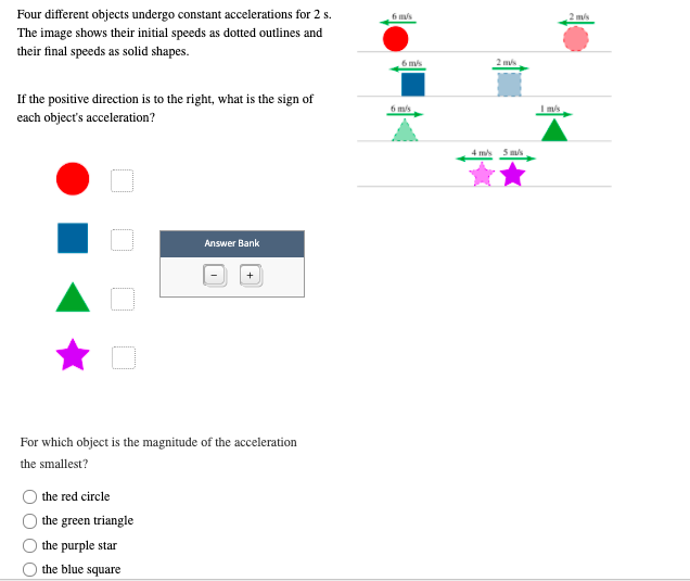 Solved 2 mus Four different objects undergo constant | Chegg.com