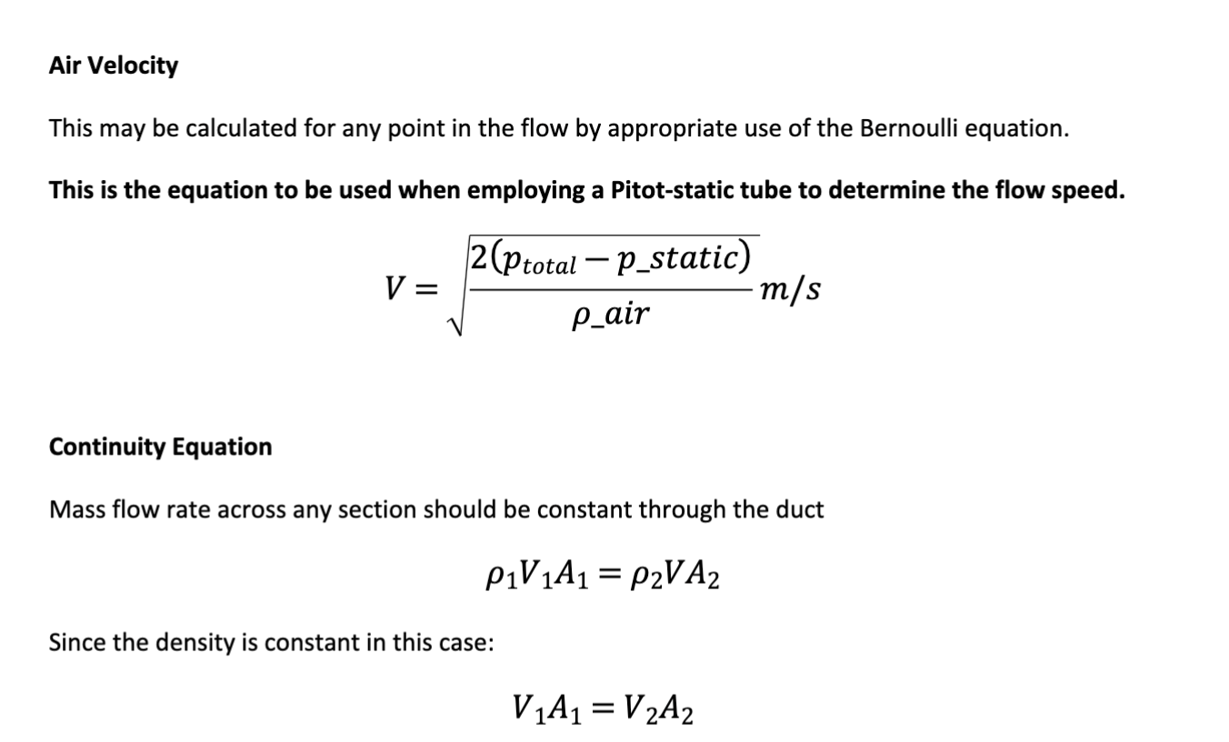 Solved Measurement of Airflow experiment, . Include sample | Chegg.com