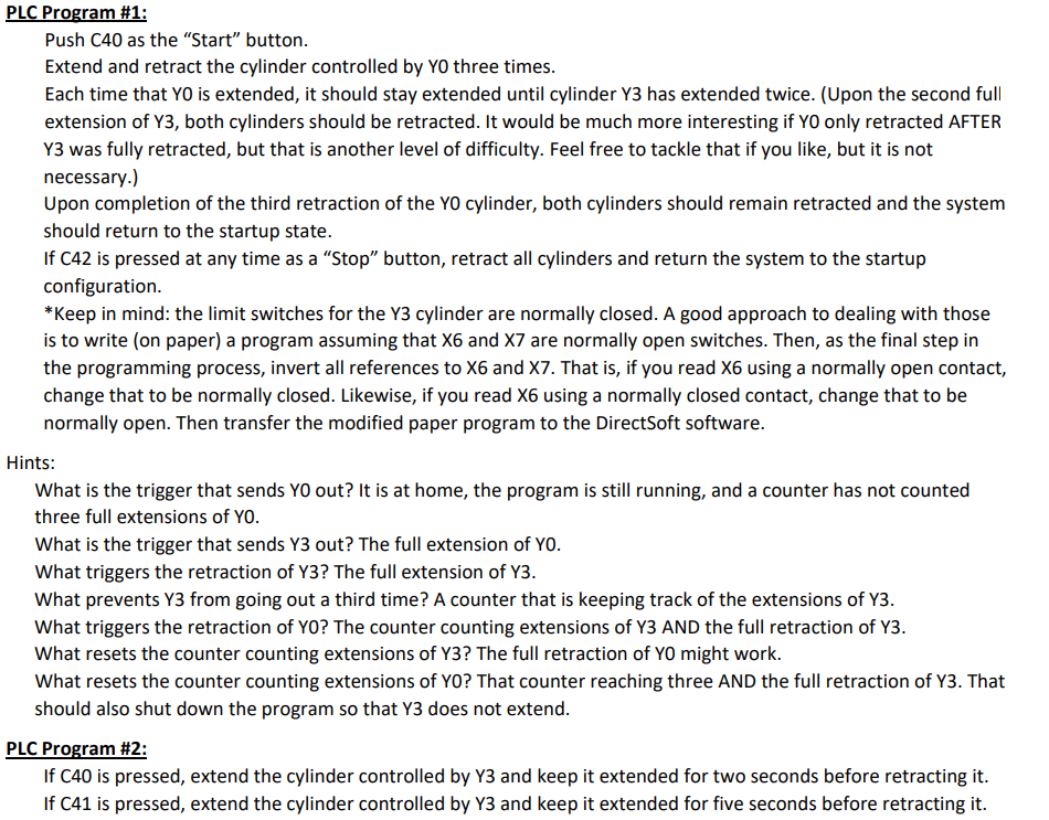 Solved PLC Program #1: Push C40 as the "Start" button. | Chegg.com