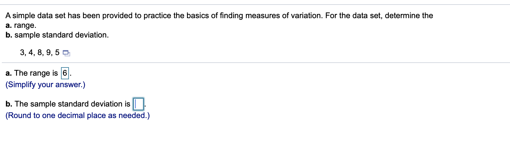Solved A simple data set has been provided to practice the | Chegg.com