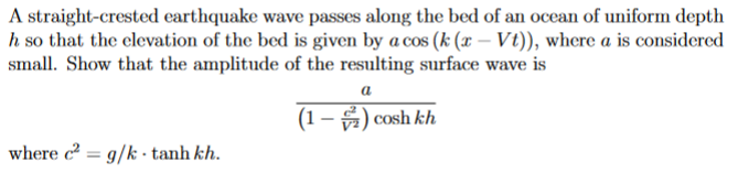 Solved A straight-crested earthquake wave passes along the | Chegg.com