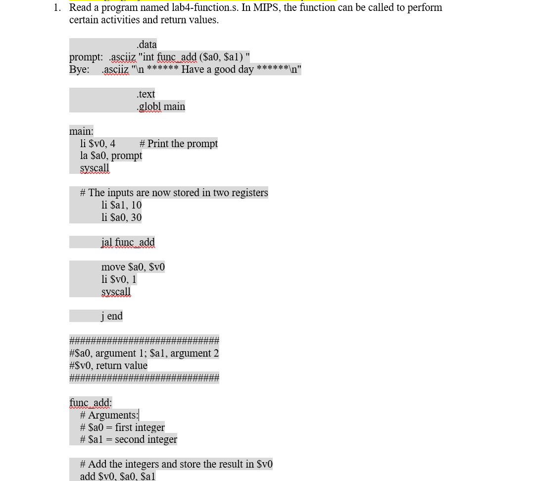 Solved Read the following code and apply the knowledge you | Chegg.com