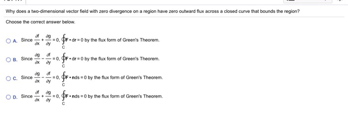 Solved Why does a two-dimensional vector field with zero | Chegg.com
