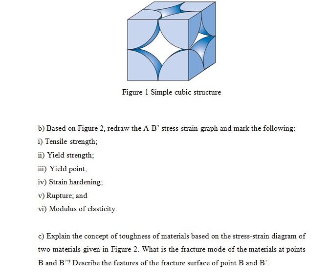 Figure 1 Simple cubic structure b) Based on Figure 2, | Chegg.com