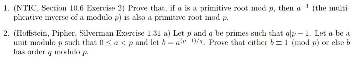 Solved -1 1. (NTIC, Section 10.6 Exercise 2) Prove that, if | Chegg.com