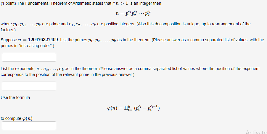 Solved List the exponents, e1,e2,dots,ek ﻿as in the theorem. | Chegg.com