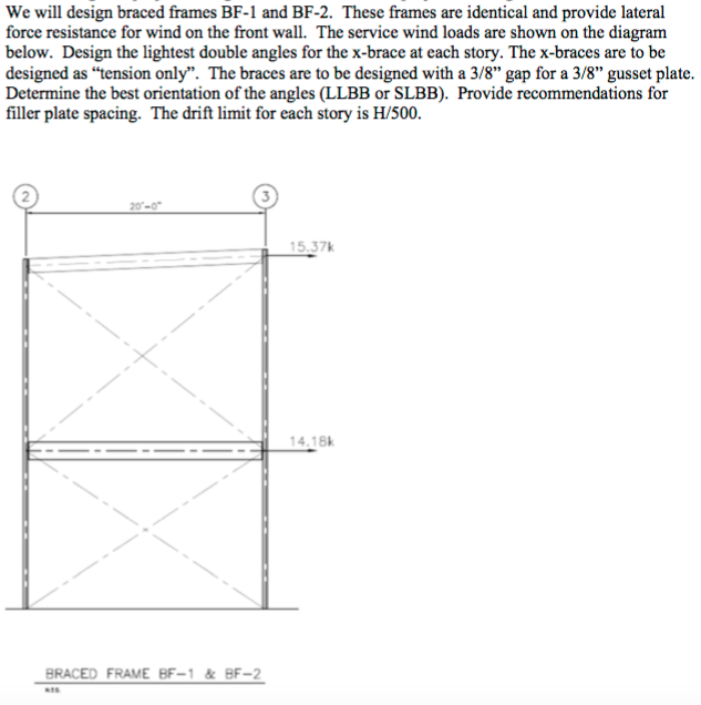 We will design braced frames BF-1 and BF-2. These | Chegg.com