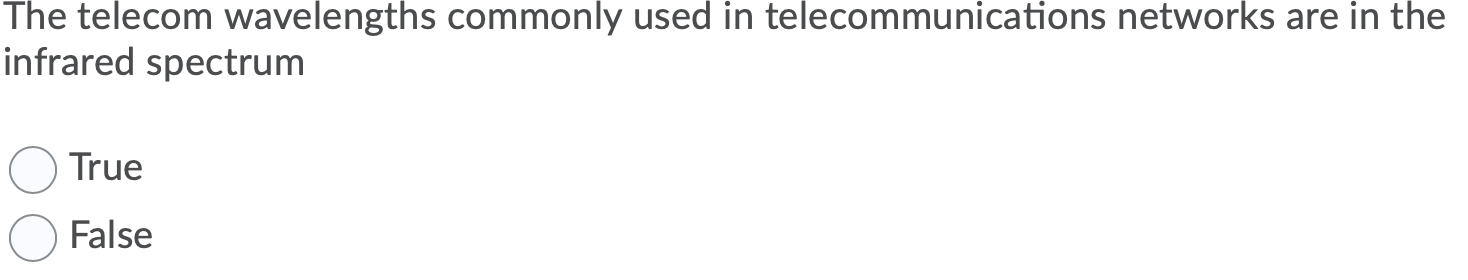 Solved The telecom wavelengths commonly used in | Chegg.com