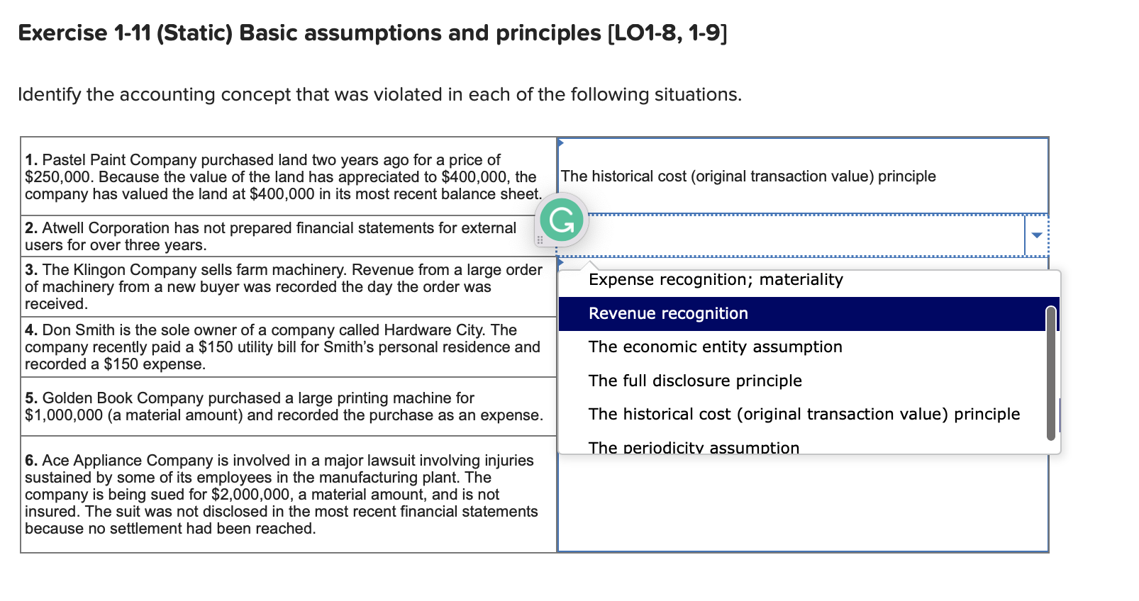 Solved Exercise 1-11 (Static) Basic assumptions and | Chegg.com