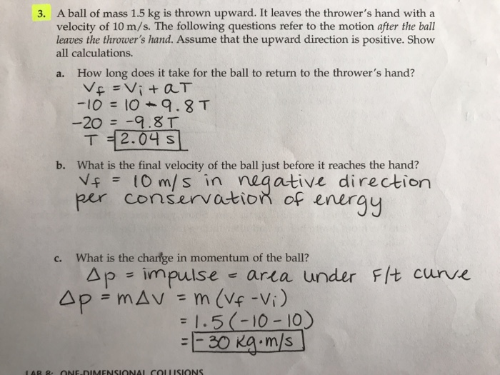 Solved 4. After the ball in Question 3 hits the thrower’s | Chegg.com